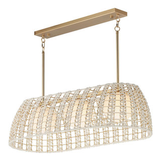 Maxim Lighting Macrame 3 Light 44" Linear Light, Gold - Beach Style ...