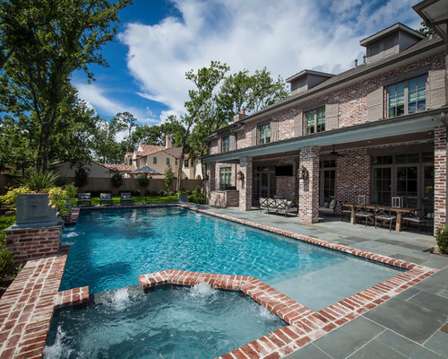 Red Brick Pool Building Home Design Ideas, Renovations & Photos