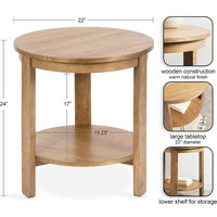 Transitional Side Table, Two Tiered Design Constructed With Hardwood ...