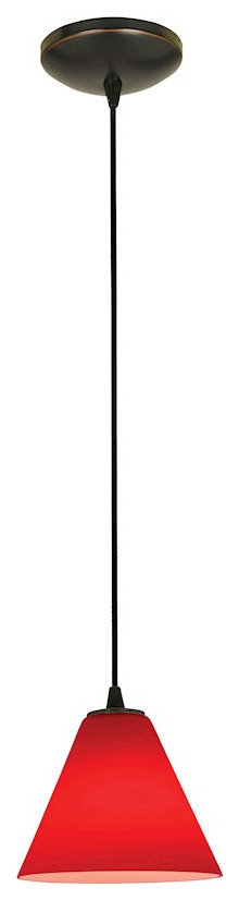 Access Lighting Martini 4C 1 Light Corded Pendant, Bronze/Red ...