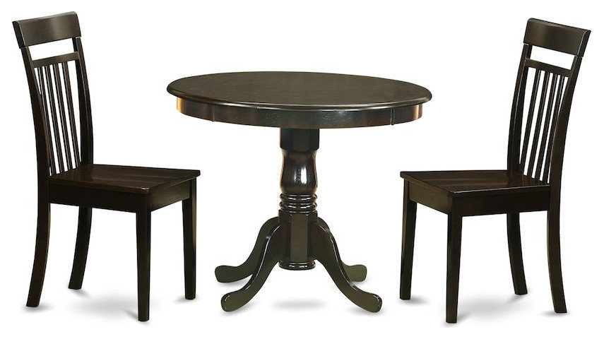 3 Pc Kitchen Table set-Kitchen Table and 2 Dining Chairs - Traditional ...