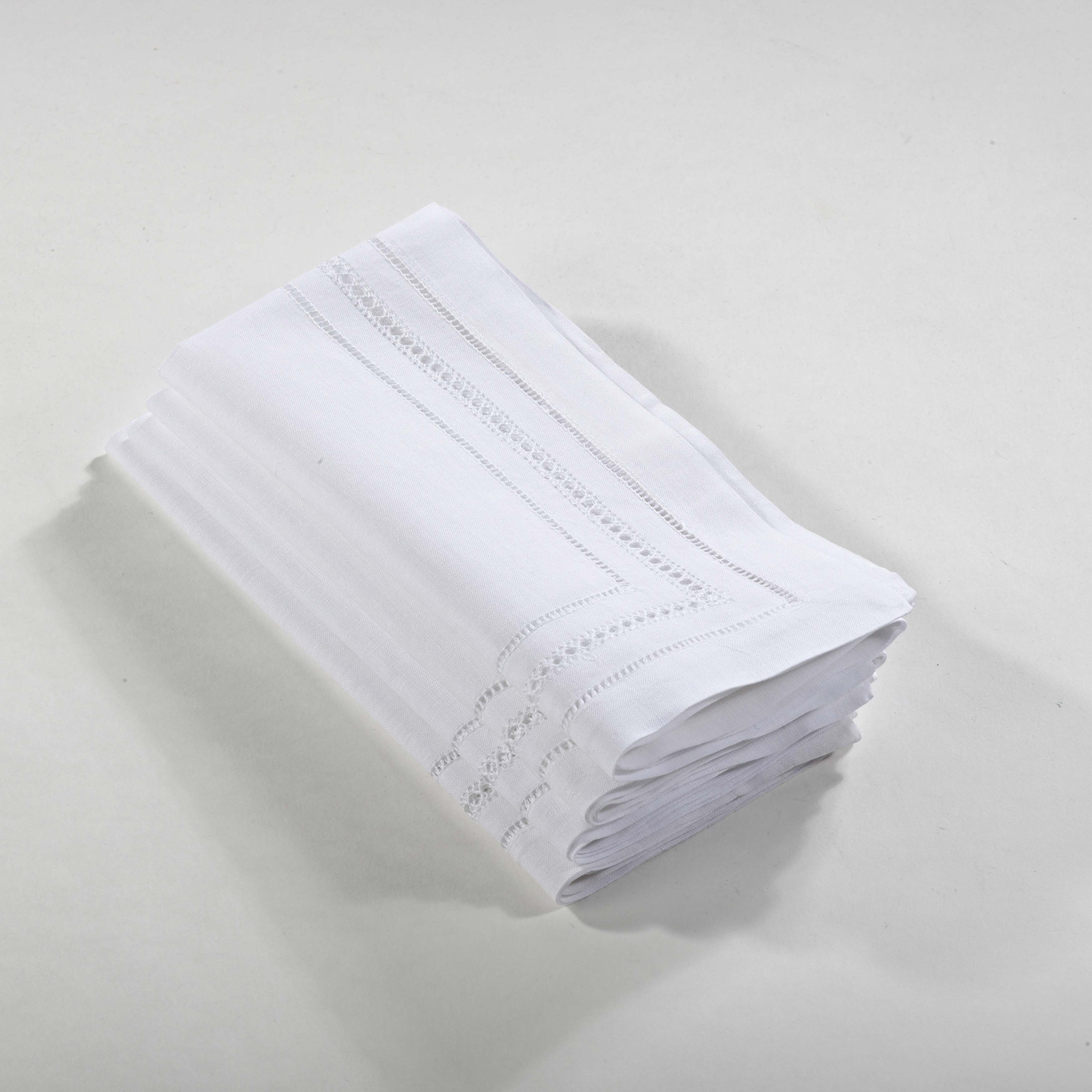 Handmade Hemstitch and Cutwork Napkins, Set of 4, 20"x 20 ...