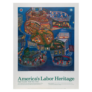 Build Your Union Poster for America's Labor Heritage, Ralph Fasanella ...