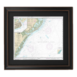 Framed Nautical Chart, Little Egg Inlet, Hereford & Absecon Inlet ...