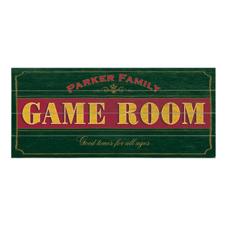 Game Room - Wood Wall Decor by FLAVIA, 10"x24" - Contemporary - Novelty ...