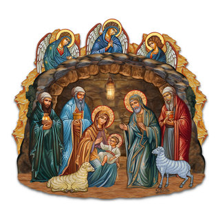 Orthodox Nativity Scene Holiday Door Decor - Traditional - Outdoor ...