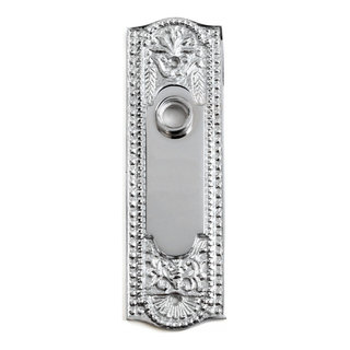 Door Back Plate Chrome Solid Brass Beaded Without Keyhole Renovators ...