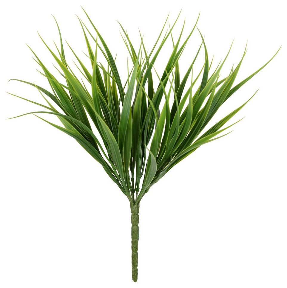 12" Green Grass Bush 6/Pk - Contemporary - Artificial Plants And Trees ...