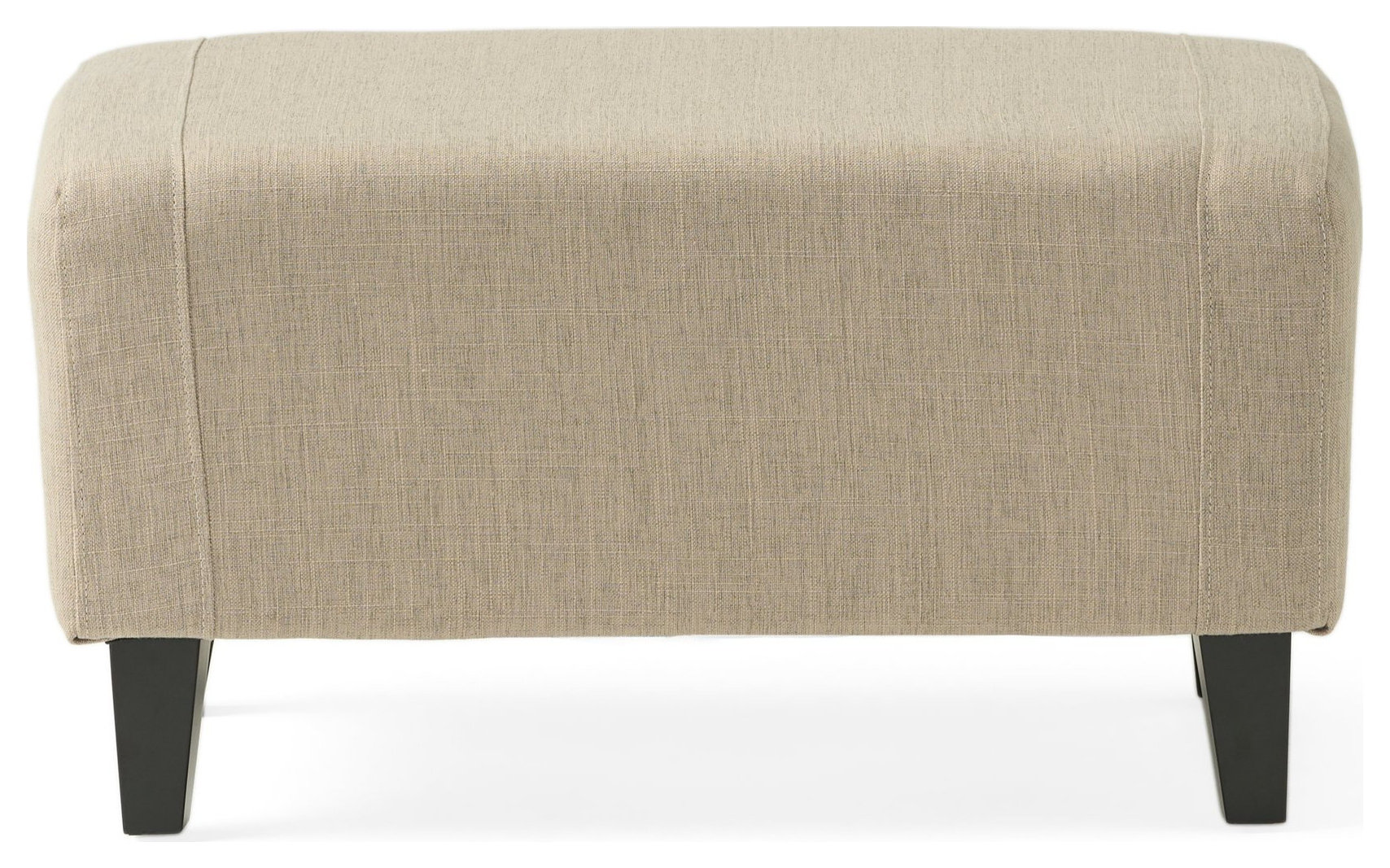 Sofia Light Beige Tufted Fabric Chair and Ottoman with Sloped Arms - Transitional - Armchairs ...