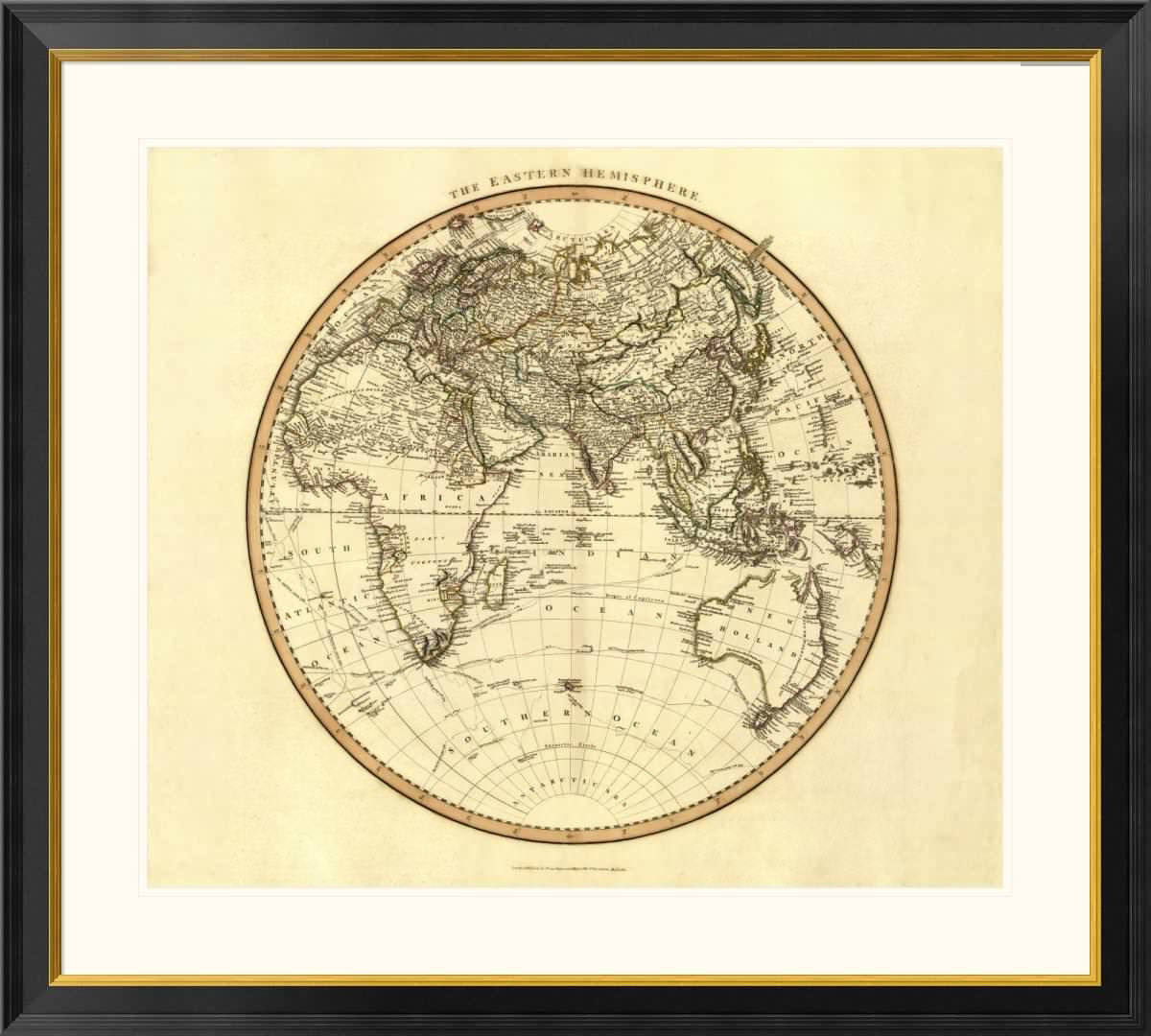 "Eastern Hemisphere, 1801" Framed Digital Print by John Cary, 26x24 ...