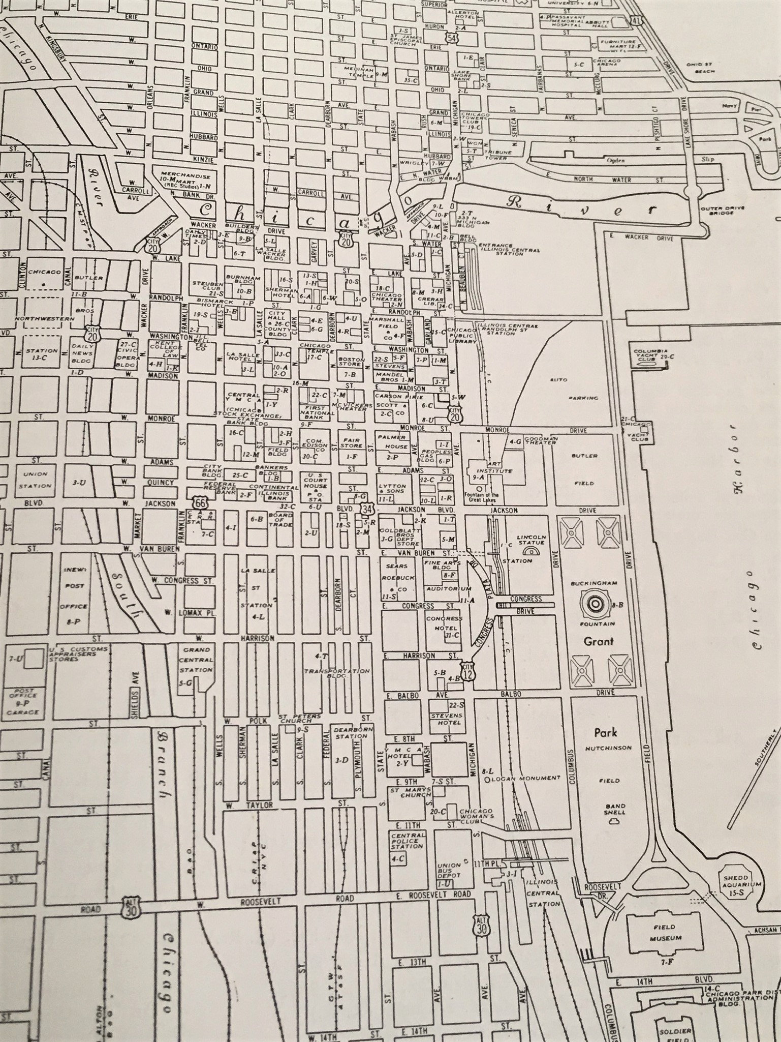 Vintage Chicago, Illinois Map, Framed Original Chicago Map- Authentic ...
