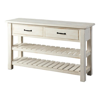 Bowery Hill Farmhouse Barn Door Solid Wood Sofa Console Table Antique ...