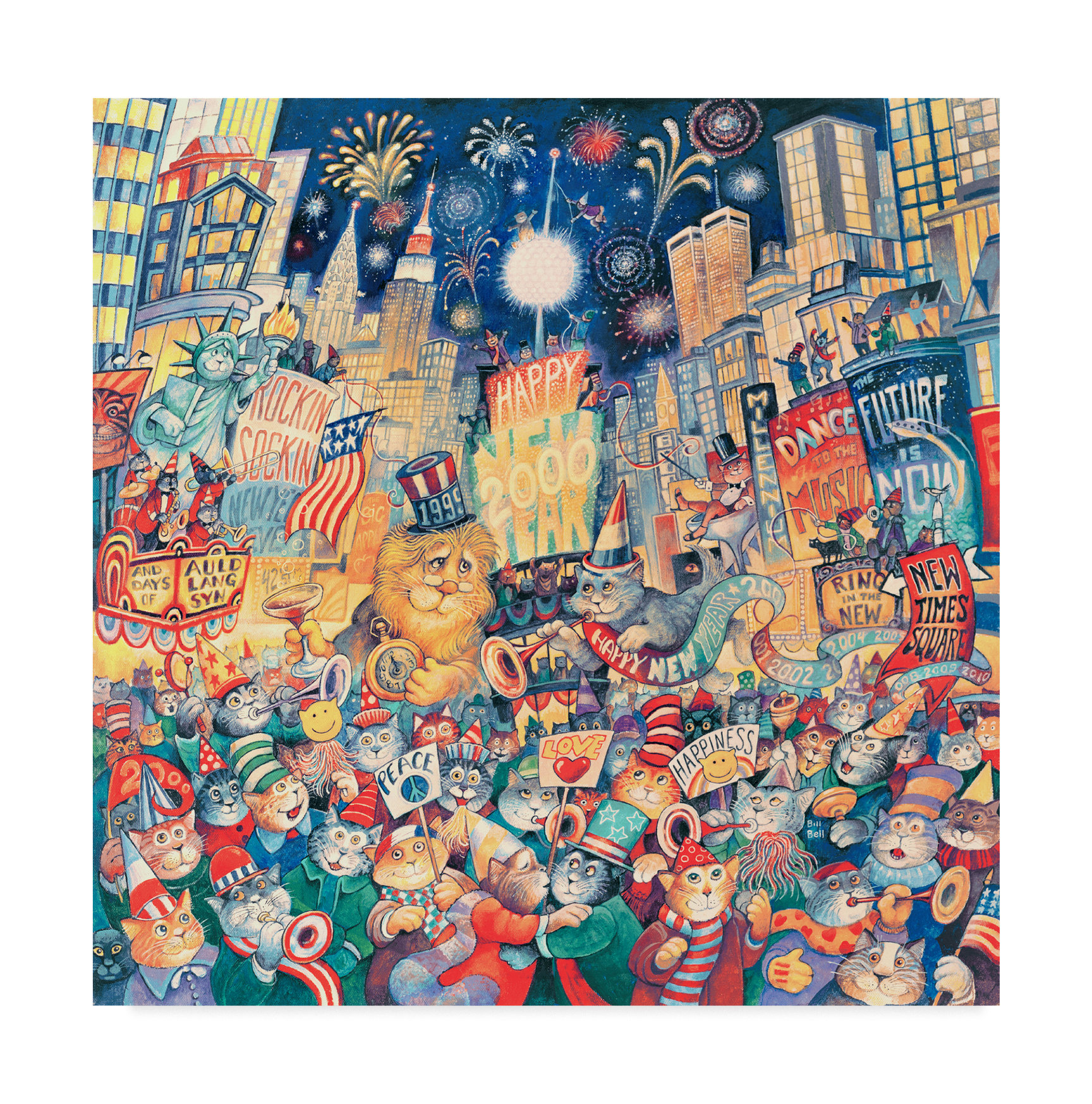 "New York Eve Horizon" by Bill Bell, Canvas Art, 18"x18" - Eclectic ...