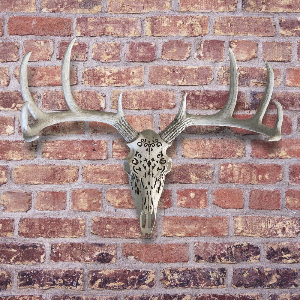 Carved Deer Skull, 21" - Rustic - Wall Sculptures - by Wall Charmers ...