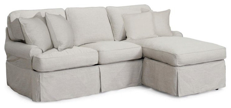 Sunset Trading Horizon Fabric Slipcover Reversible Chaise Sleeper Sofa in Gray - Farmhouse ...