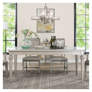 Dauphin 6-Seater Dining Table & Cream White Top Grain Leather ...