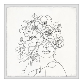 "Flower Model" Framed Painting Print, 32x32 - Contemporary - Prints And ...