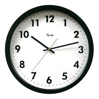 Equity® 25509 Commercial Analog Wall Clock with Black Case & White Dial ...