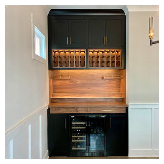 Black Walnut Home Bar w/ Custom LED Lighting - Modern - Home Bar ...