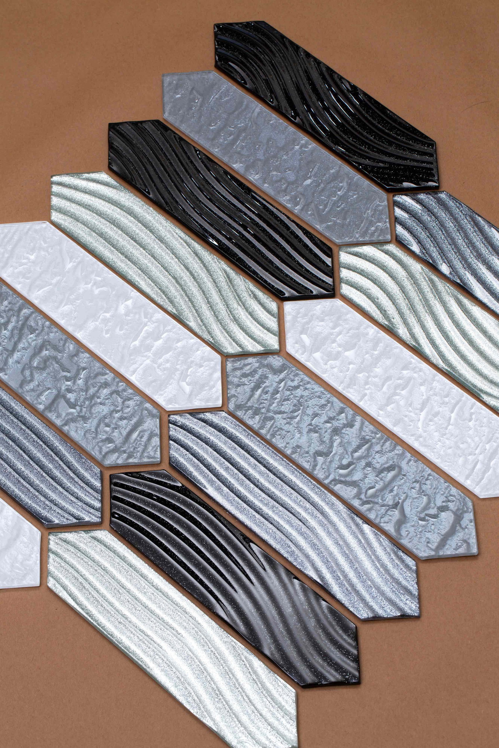 Hexagon Glass Tile/05, 3"x12", Set of 26 Tiles Per Box, Each Box Covers ...