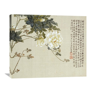 "Flowers. From An Album of Ten Leaves" Canvas Giclee by Ju Lian, 16"x13 ...