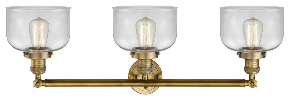 Innovations Large Bell 3-Light Bathroom Fixture, Brushed Brass ...