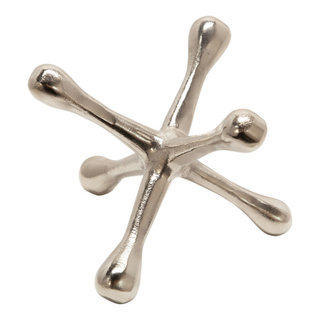 Silver Metal Jacks Sculpture, 8" - Midcentury - Decorative Objects And ...