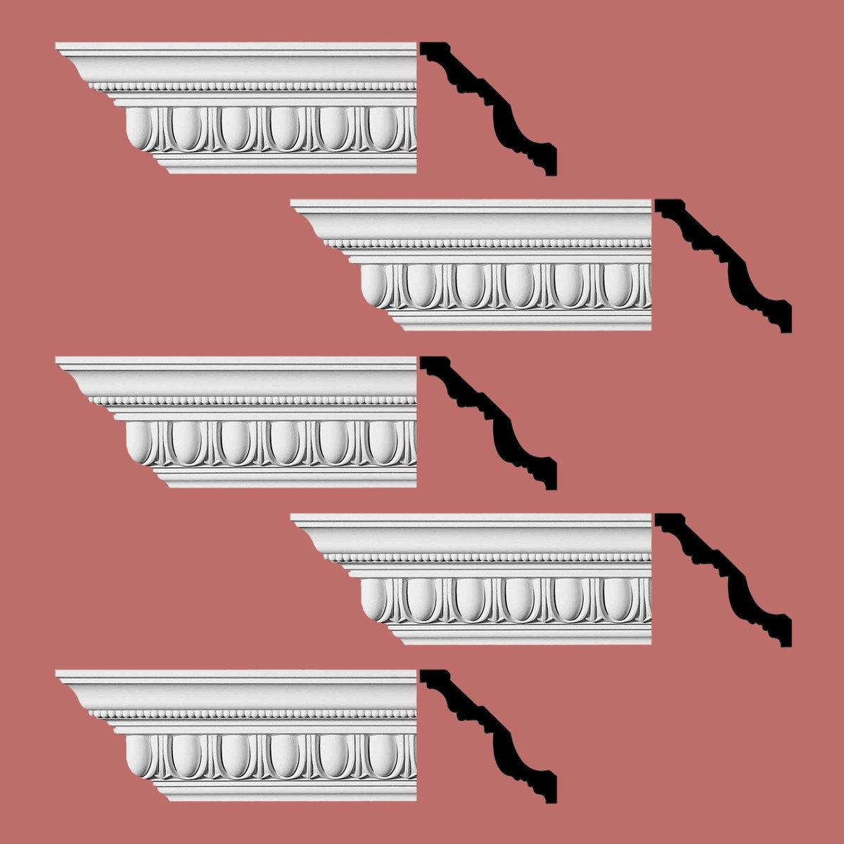 Ornate Cornice White Urethane Design 5 Pieces Totaling 480" Length ...