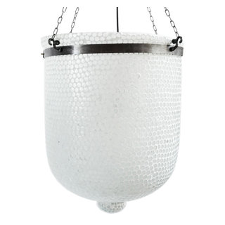 White Mosaic Bucket Pendant, Large - Traditional - Pendant Lighting ...