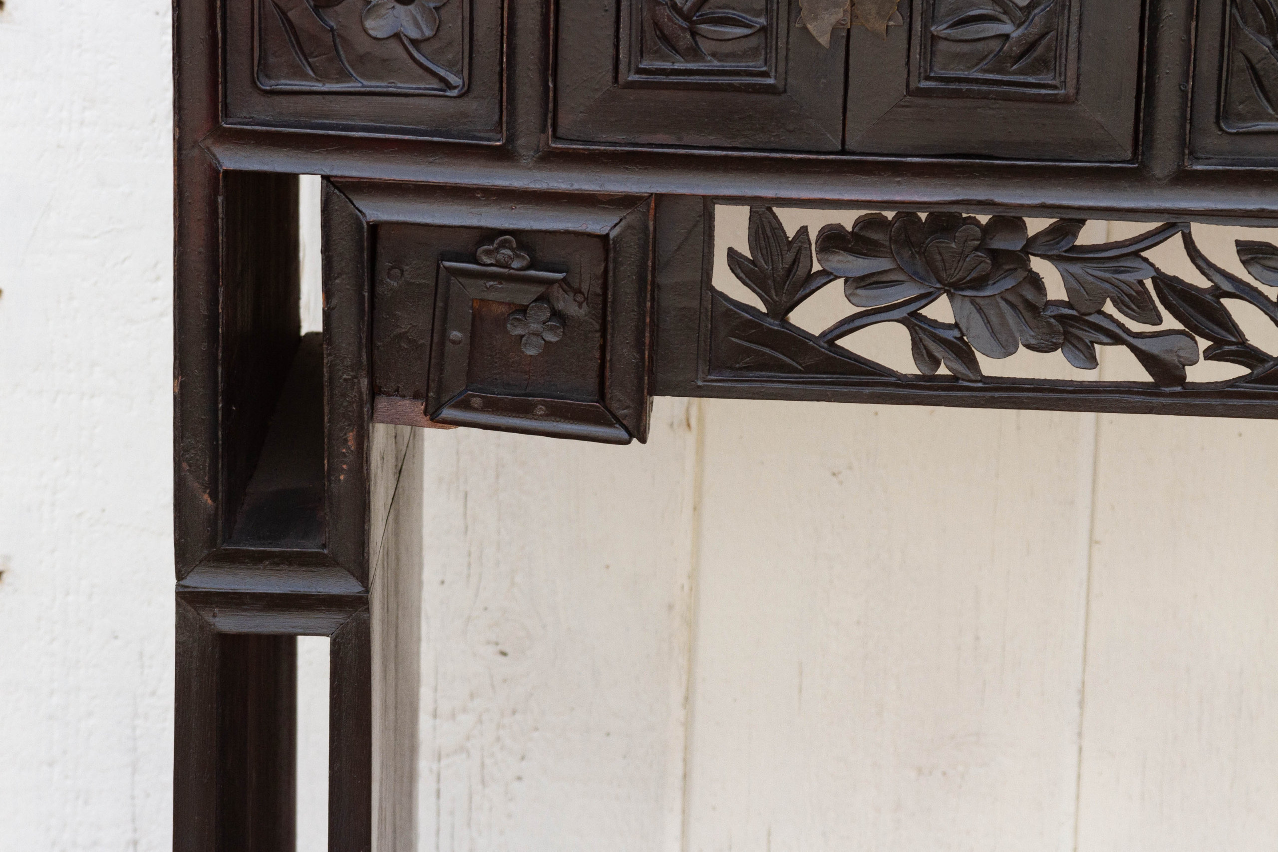 Beautiful Ebonized Carved Chinese Console Table - Asian - Console ...