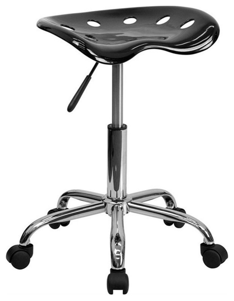 Bowery Hill 25.75'' Metal Vibrant Adjustable Bar Stool in Black ...