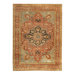 Antique Weave Serapi Hand-Knotted Wool Rust/Blue/Multi Area Rug, 10'x14 ...