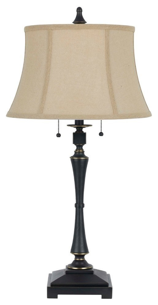 60W Madison Table Lamp, Oil Rubbed Bronze Finish, Antique Beige Shade ...