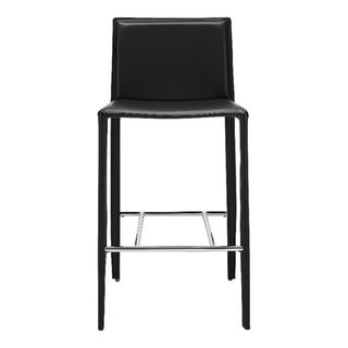 Plata Import Elizabeth Euro Style Black Faux Leather 26" Counter Stool ...