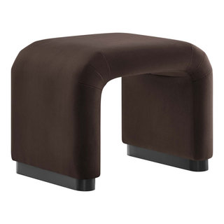 Koda Performance Velvet Waterfall Stool - Black Chocolate Brown ...