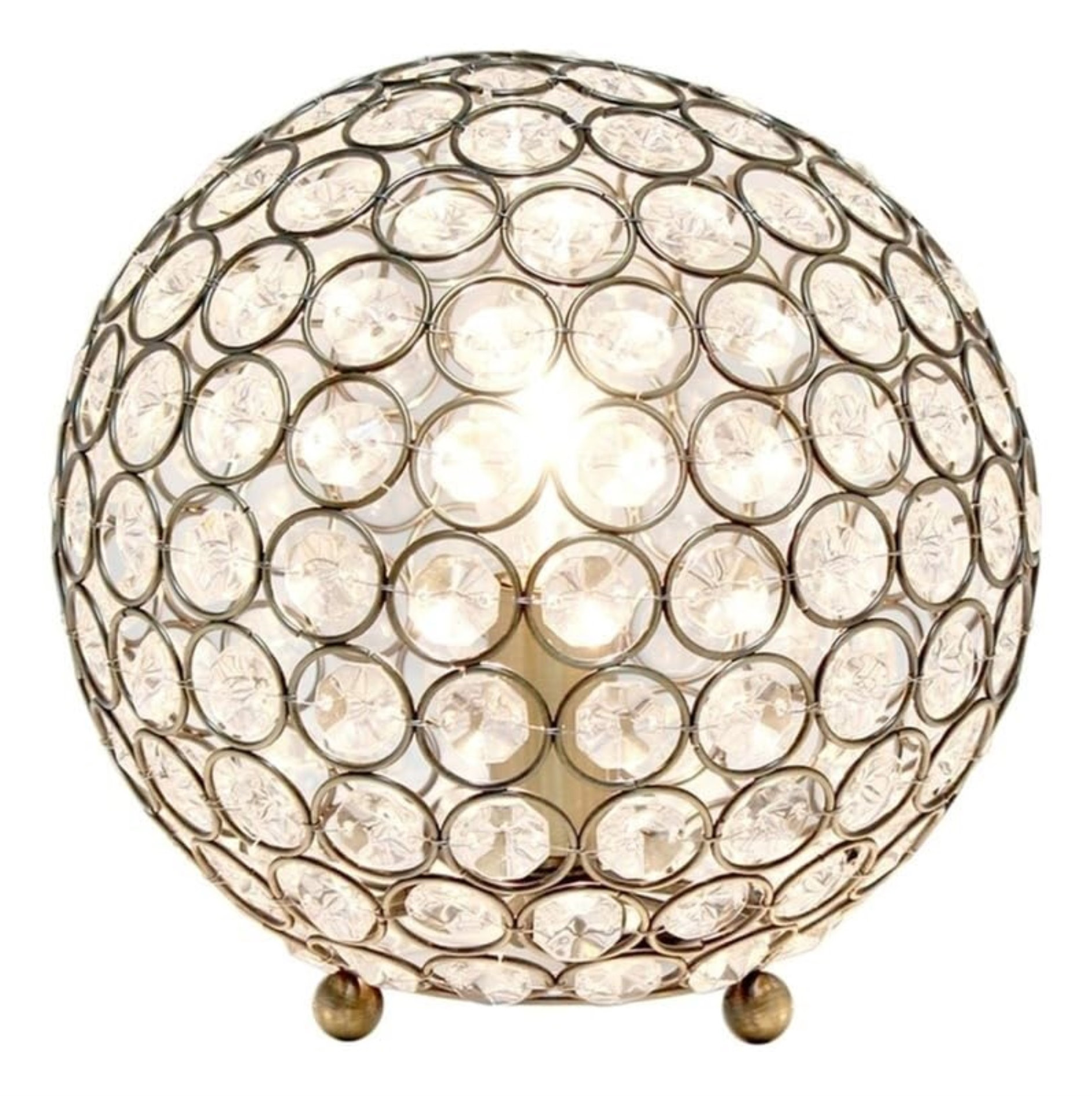 Elipse Medium Contemporary Metal Crystal Round Sphere Glamorous Orb ...