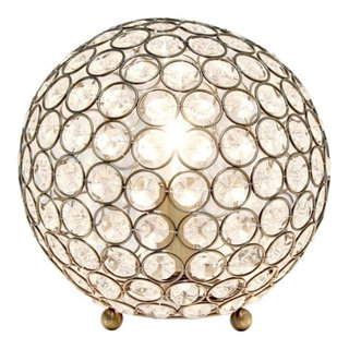 Elipse Medium Contemporary Metal Crystal Round Sphere Glamorous Orb ...