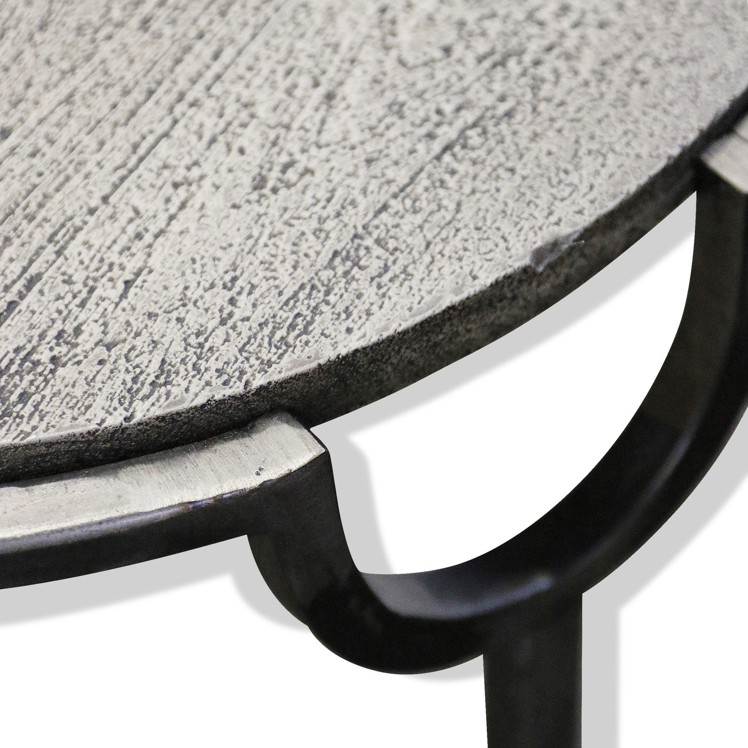 Logan 2-Piece Round Three Tier Nested Tables, Textured Sand Shelves ...