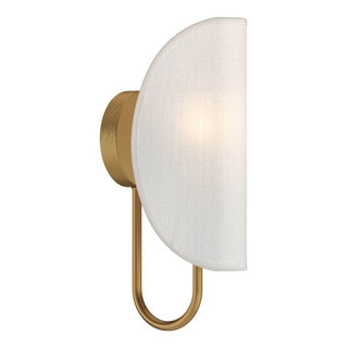 Seno 1 Light 15" Tall Wall Sconce, Aged Gold - Transitional - Wall ...