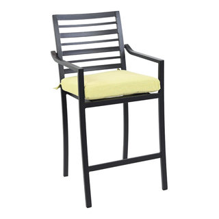 Antibes Aluminum Bar Stool with Cushion, Set of 2 - Transitional ...