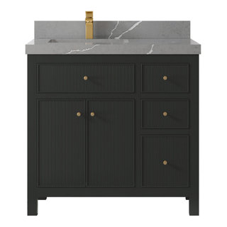 Willow Collection Sonoma 36 Left Offset Bath Vanity, 36" Left Offset ...
