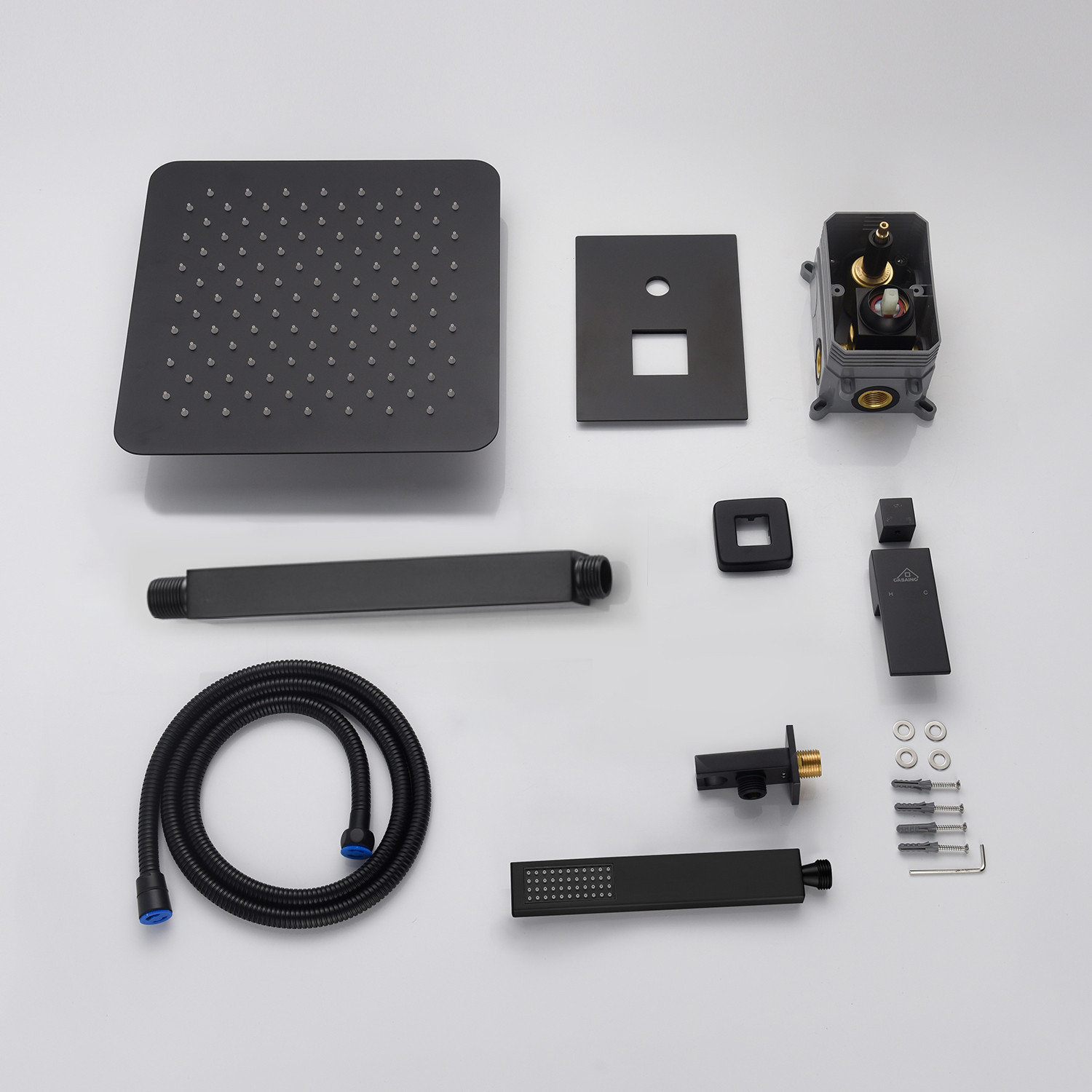 CASAINC 10" Ceiling Mount Dual Rainfall Shower Head Shower System Kit ...