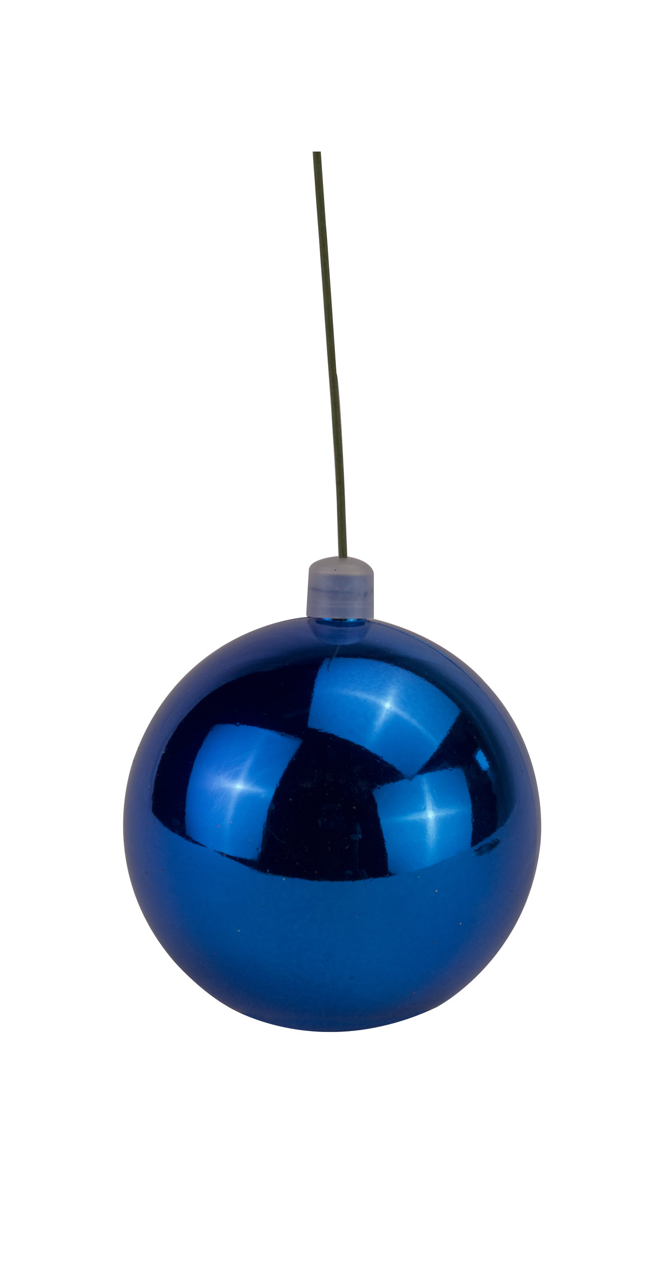 80Mm 3" Shiny Blue Ball Ornament With Wire And Uv Coating ...