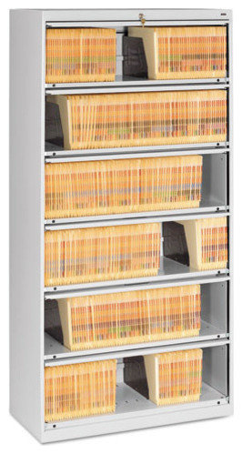 Closed Fixed 6-Shelf Lateral File, 36x16 1/2x75 1/4, Light Gray ...