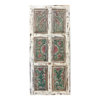 Consigned Vintage Carved Wood Sliding Barn Door Farmhouse Style Door ...