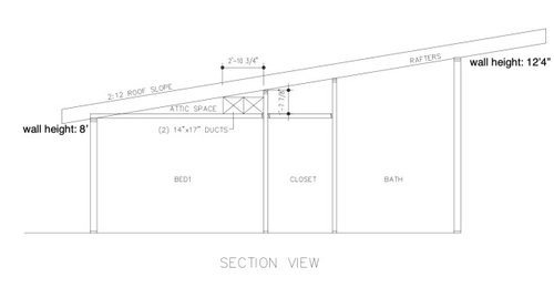 HVAC possible for this monopitch roof guest house? | Houzz Forum
