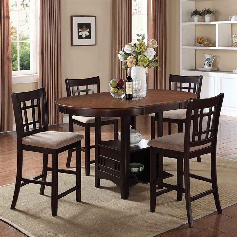 Coaster Lavon Extendable Wood Counter Height Dining Table in Chestnut ...