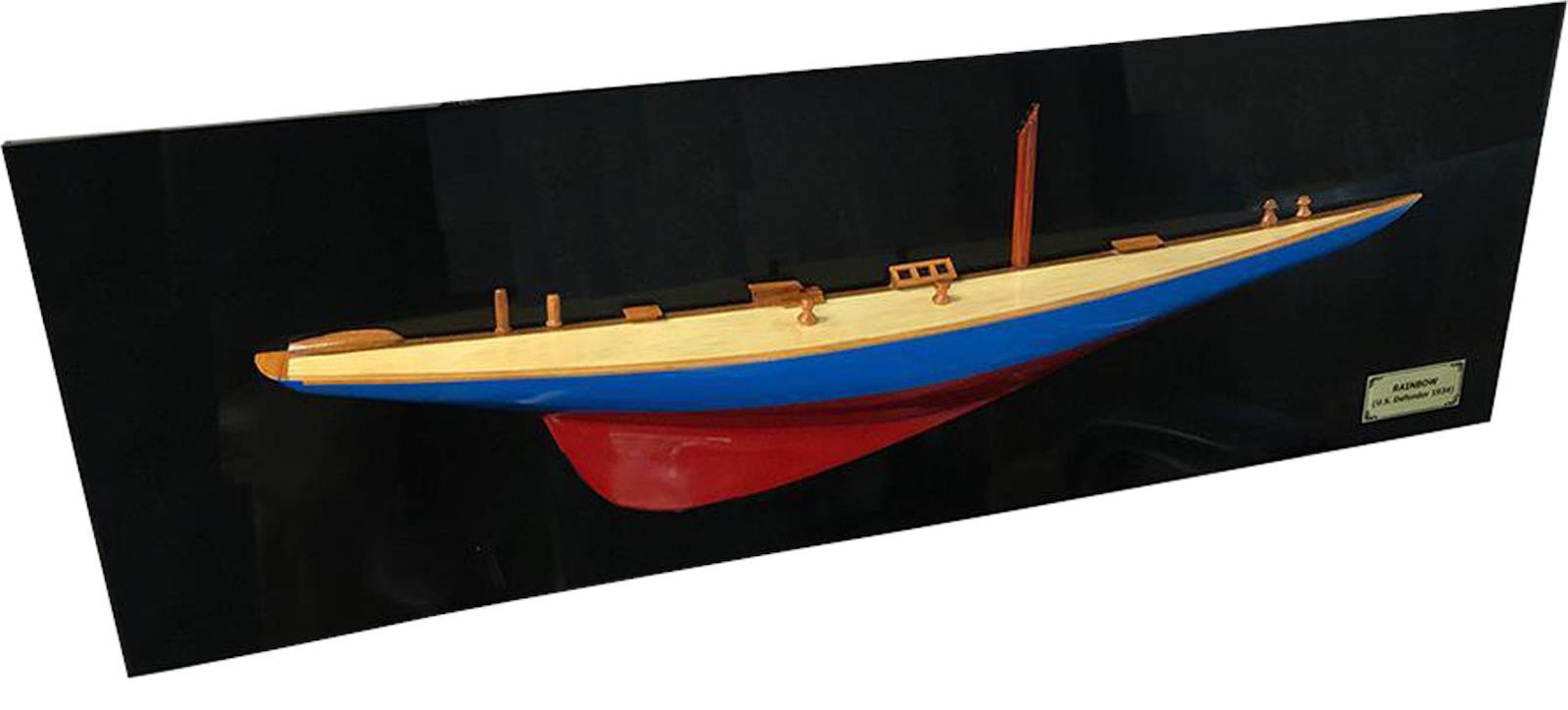 Rainbow Half-Hull Wood Boat Model - Beach Style - Decorative Objects ...