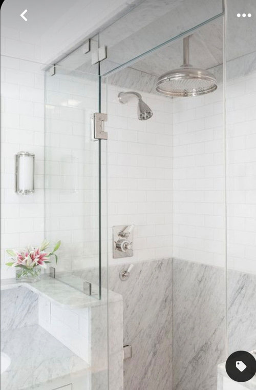Bathroom tile decision: Half Marble/Half Subway?