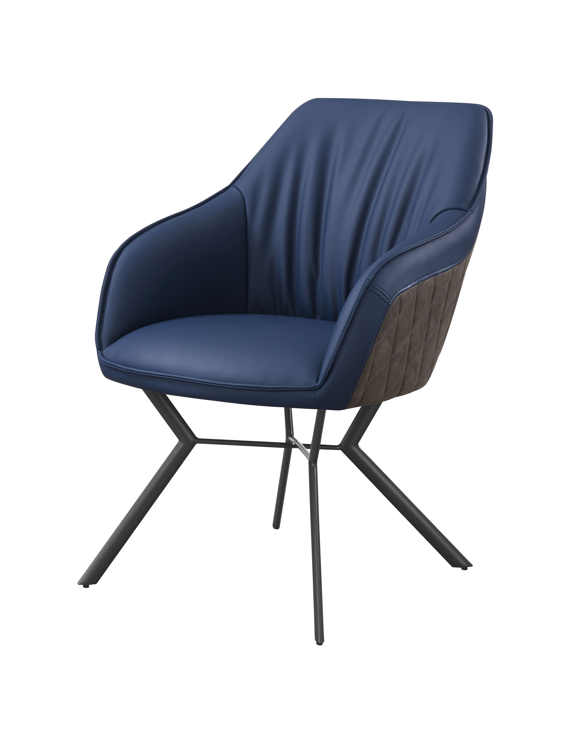 Mayer Upholstered Tufted Side Chairs, Set of 2 Blue and Brown ...